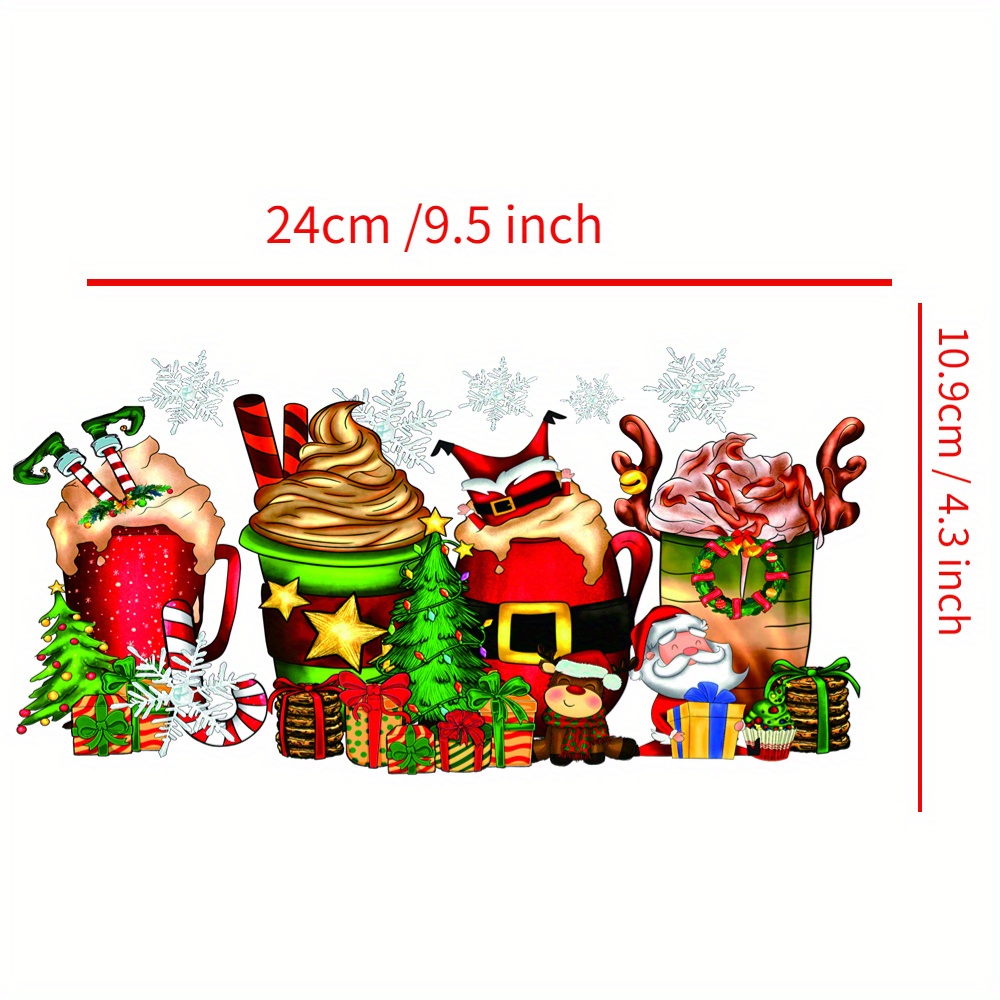 Uv Dtf Transfer Christmas Design Sticker Glass Cups - Temu Canada