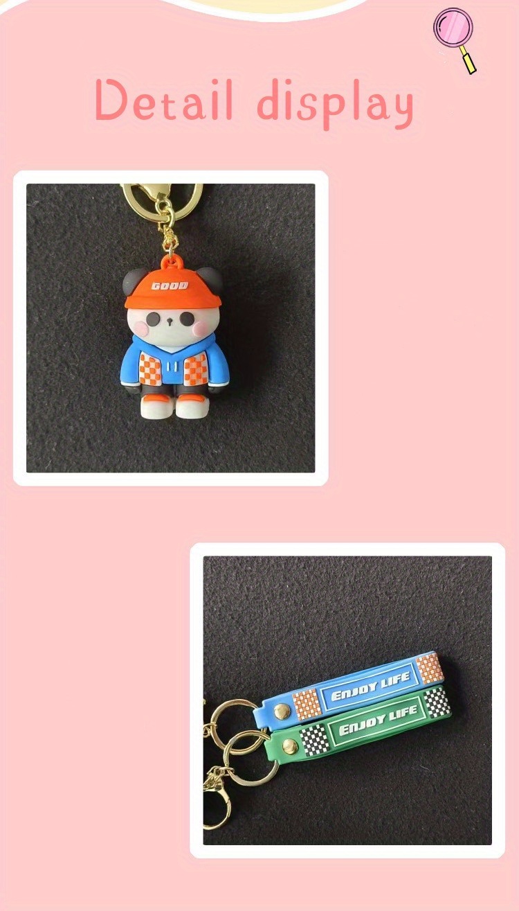 1pc creative cartoon cute silicone doll keychain car keychain pendant ...