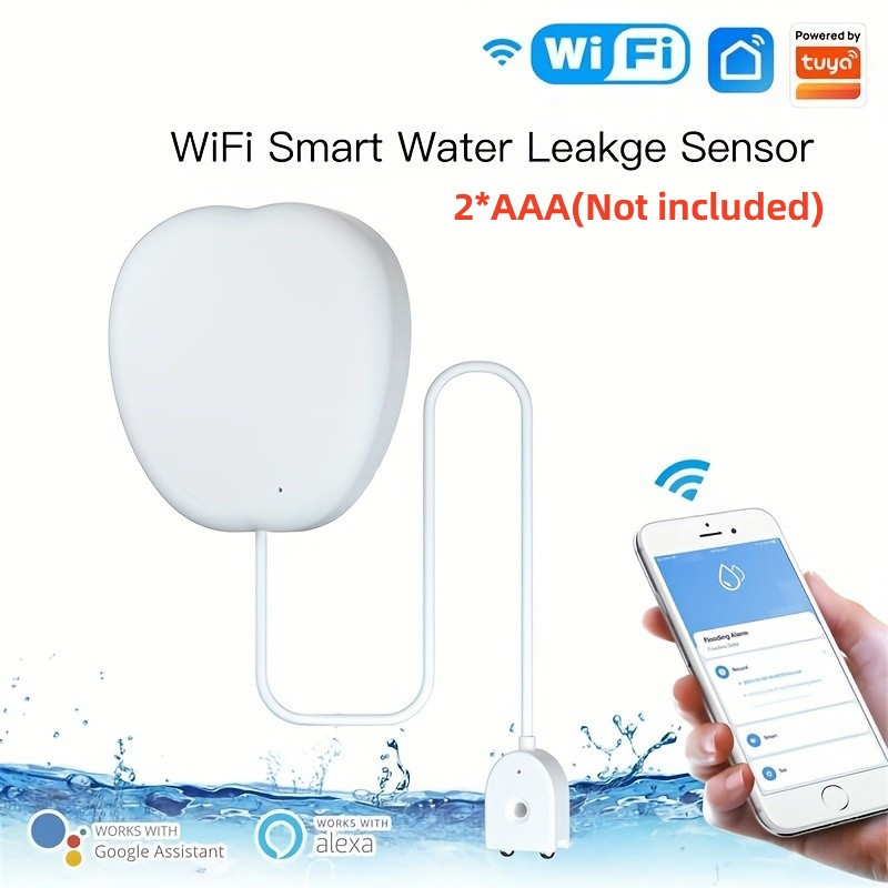 1pc Tuya Wifi 스마트 누수 센서 누수 레벨 감지기 보안 사운드 경보 시스템 홍수 누출 센서 스마트 Temu