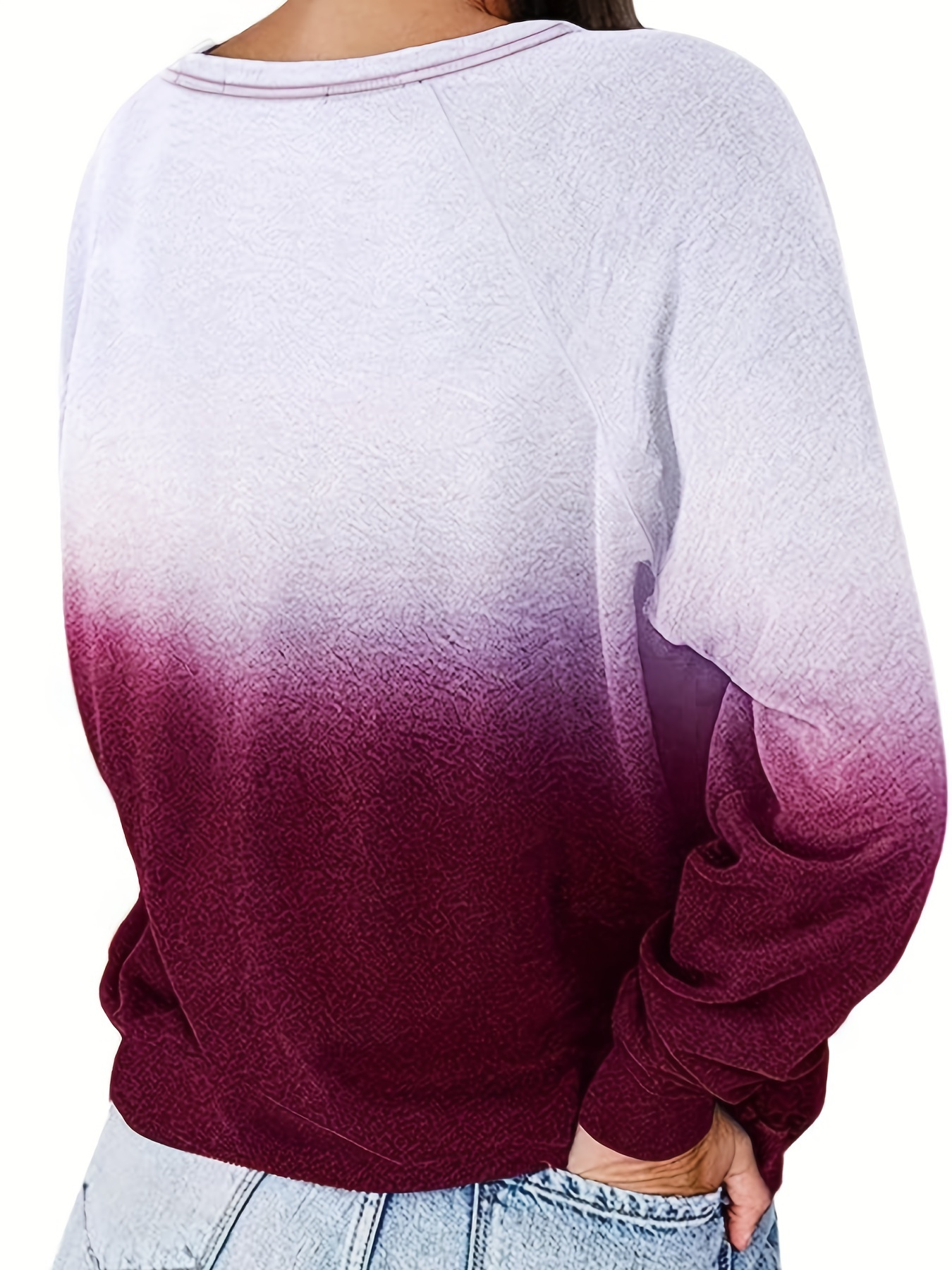 Ombre Letter Print Sweatshirt Casual Long Sleeve Crew Neck - Temu ...