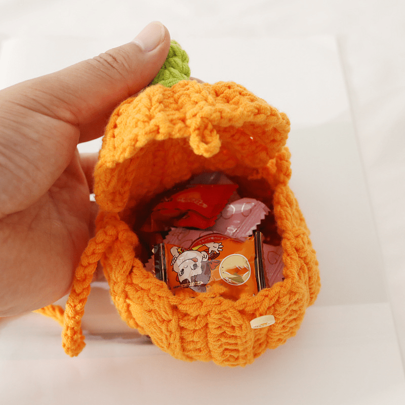 10cm Halloween Pumpkin Candy Bag Wool Woven Messenger Bag - Temu Australia