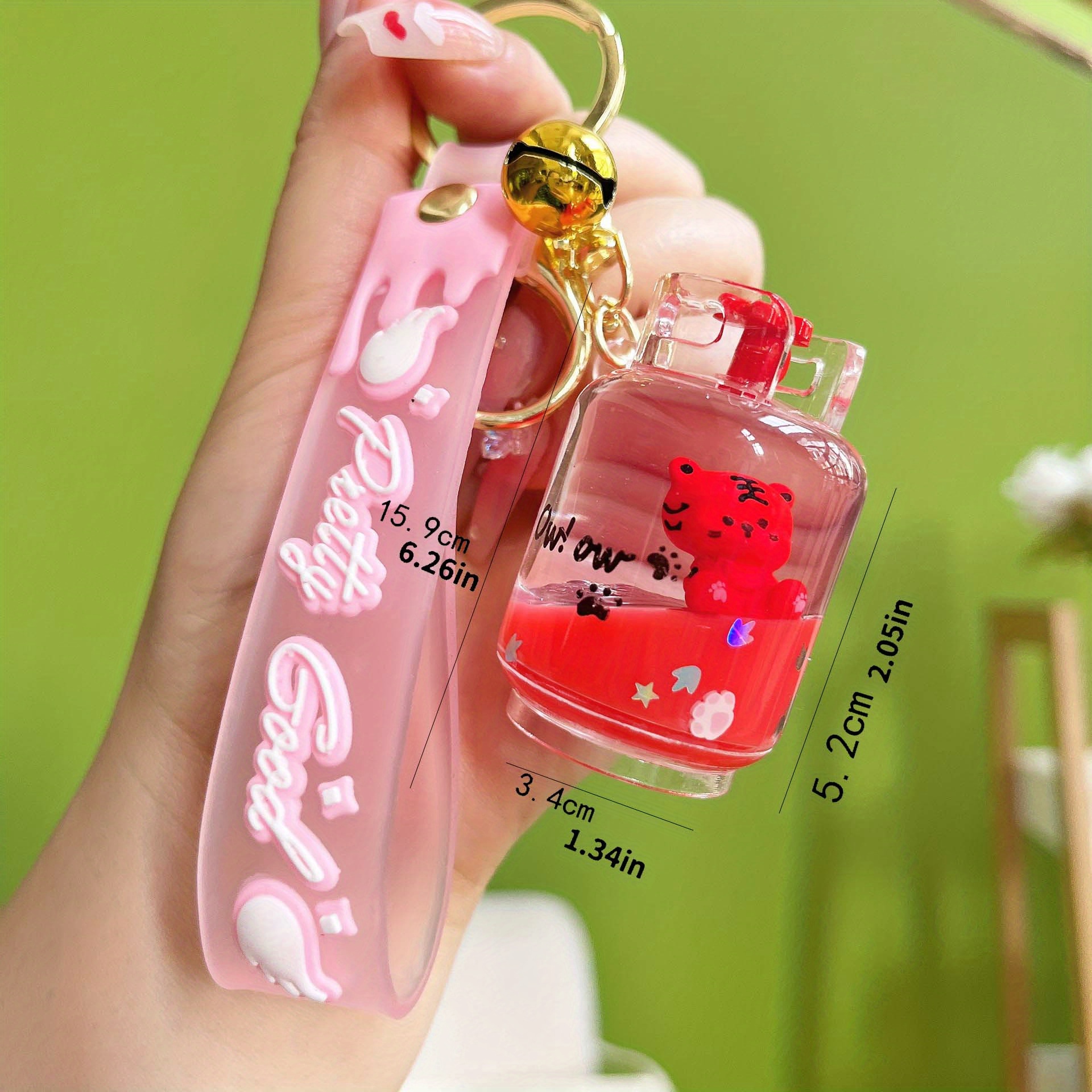 Cute Tiger Keychain Small Animal Quicksand Pendant Crystal - Temu Australia