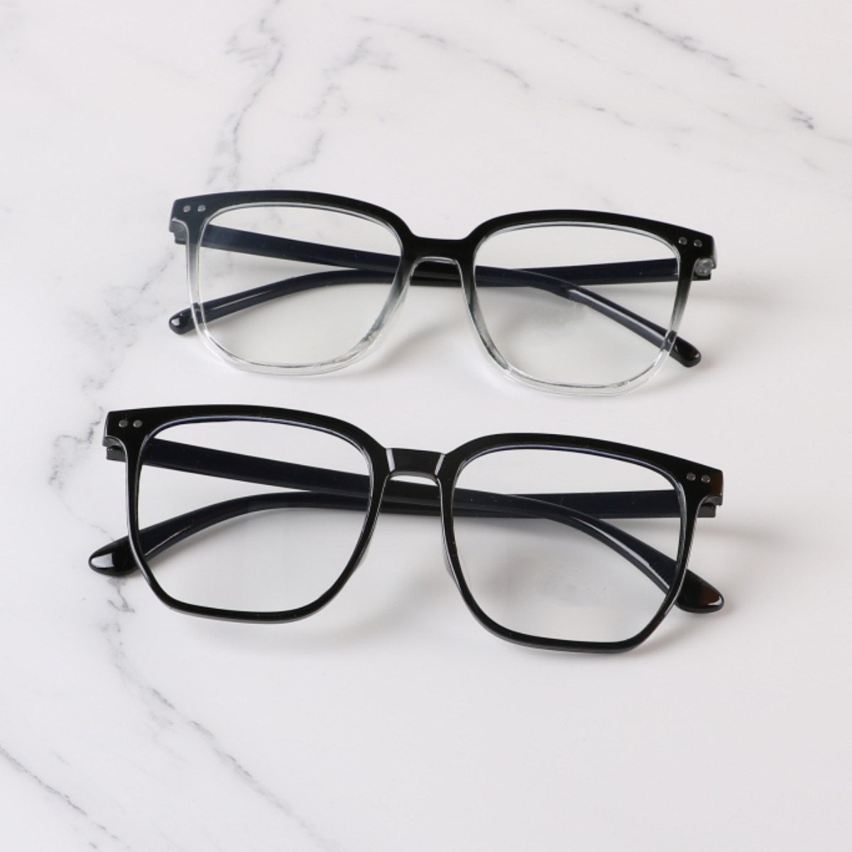 Blue Light Blocking Glasses Classic Rivet Square Frame Clear - Temu ...