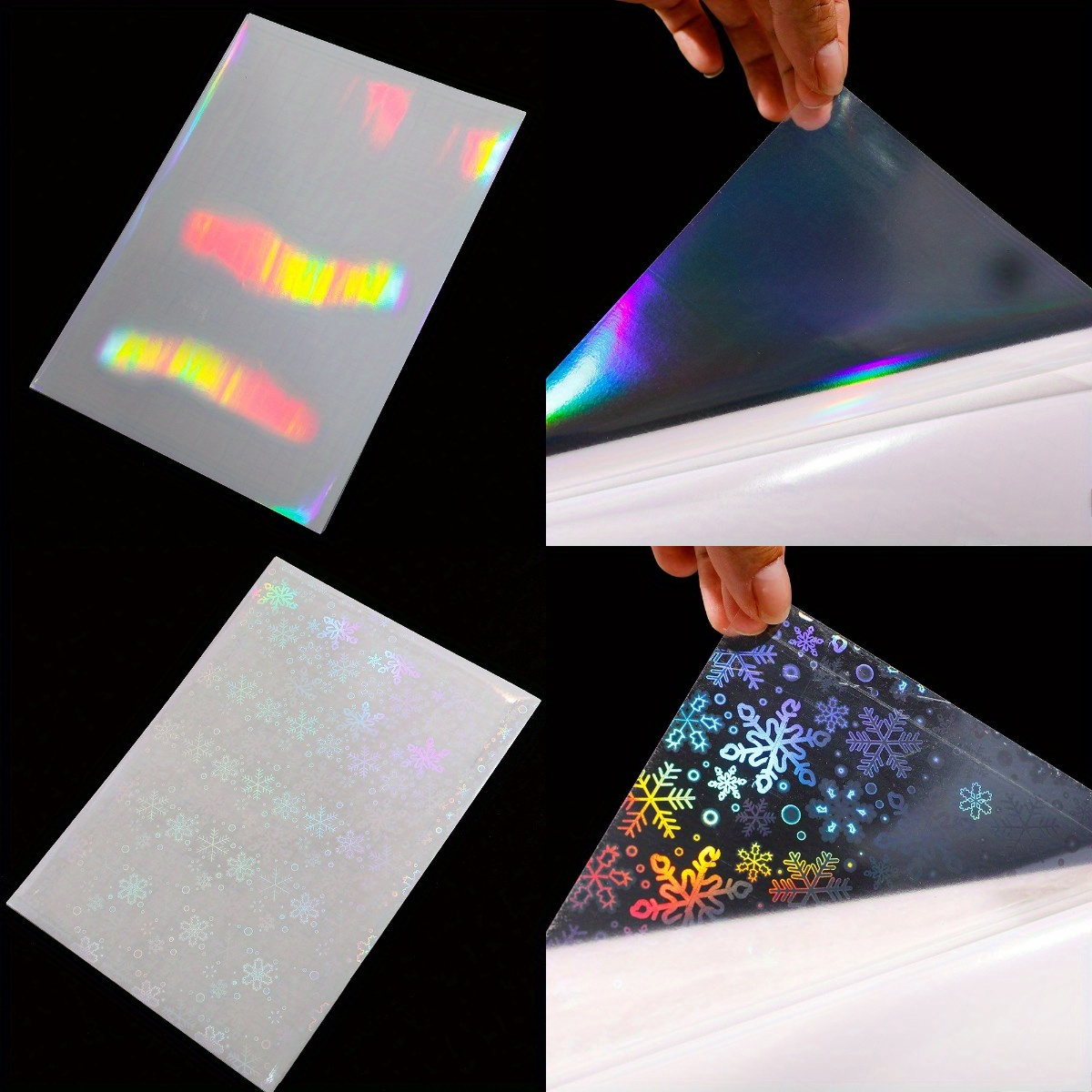 Holographic Laser Transparent Stickers A4 Vinyl Self - Temu