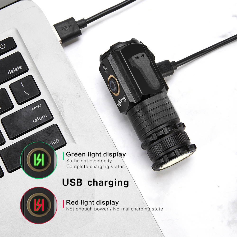 1pc Usb Rechargeable Flashlight Outdoor Camping Light Led Floodlight ...