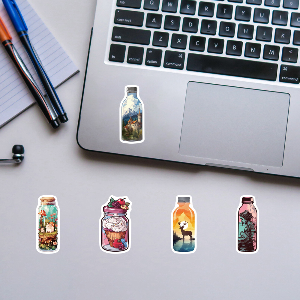 Bottle World Cartoon Stickers Aesthetic Stickers Luggage - Temu Australia