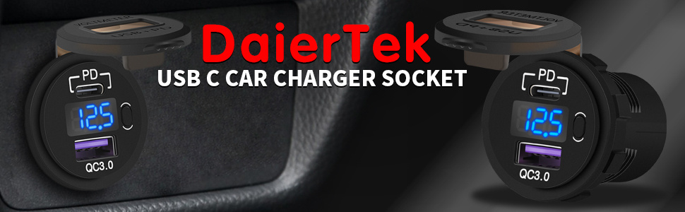 12V/24V 電源 急速充電タイプ C PD 3.0 急速充電 USB 充電ソケット LED 電圧計とオン/ - Temu Japan