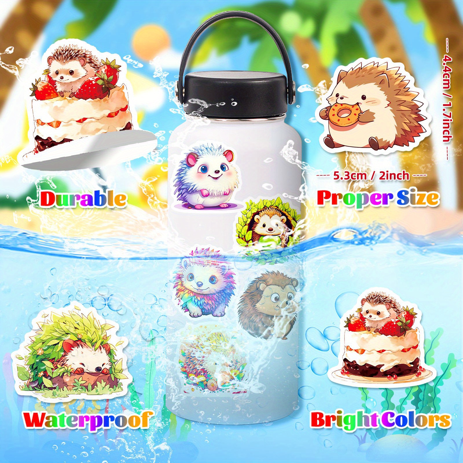 Cute Hedgehog Stickers For Teens Waterproof Vinyl Stickers - Temu ...