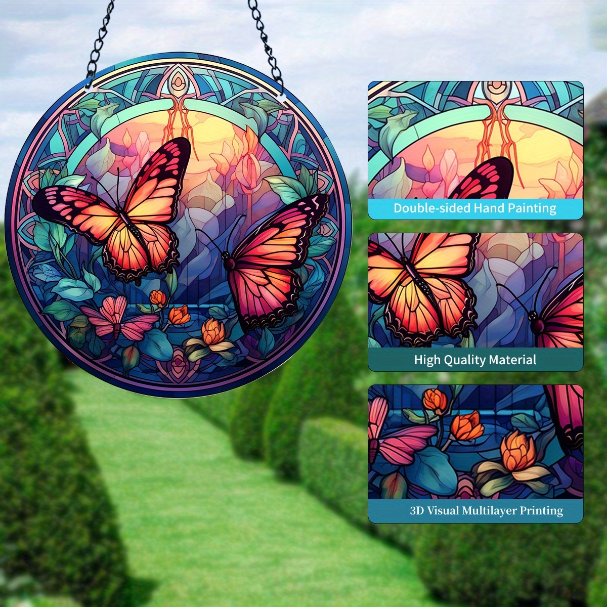 Acrylic Wall Window Hanging Colourful Grass - Temu