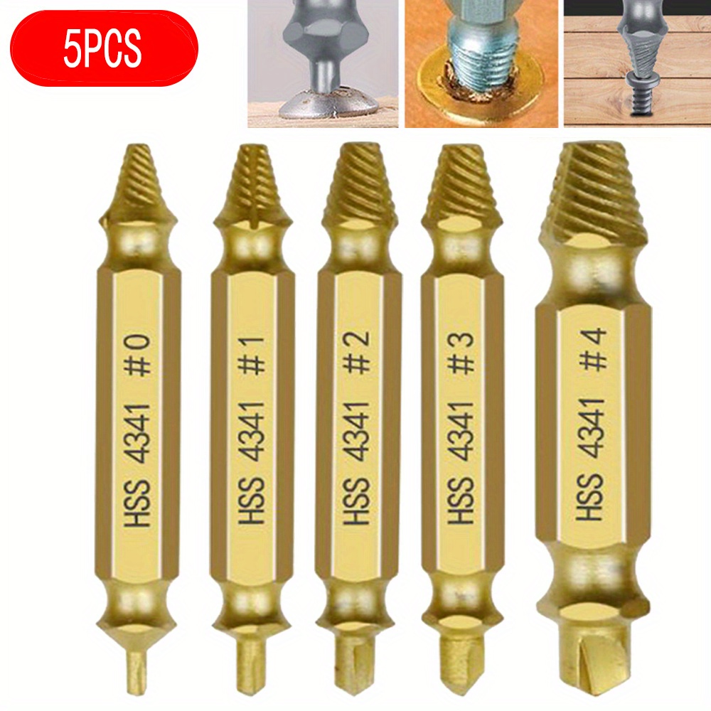 Damaged Screw Extractor Drill Bit Set Stripped Easily Take Out Broken ...