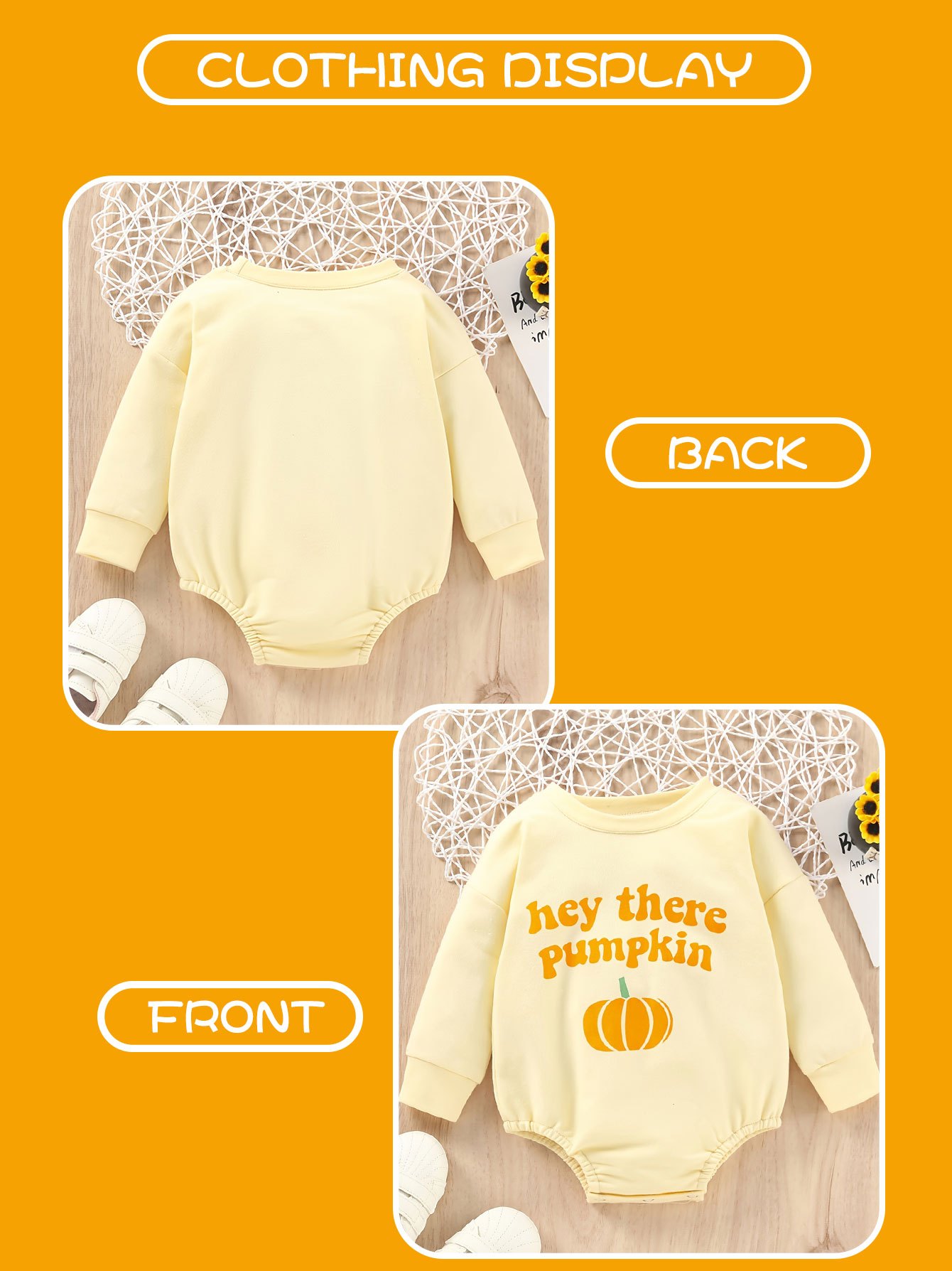Baby Boys Girls Onesie Casual Long Sleeve Pumpkin Letter - Temu New Zealand