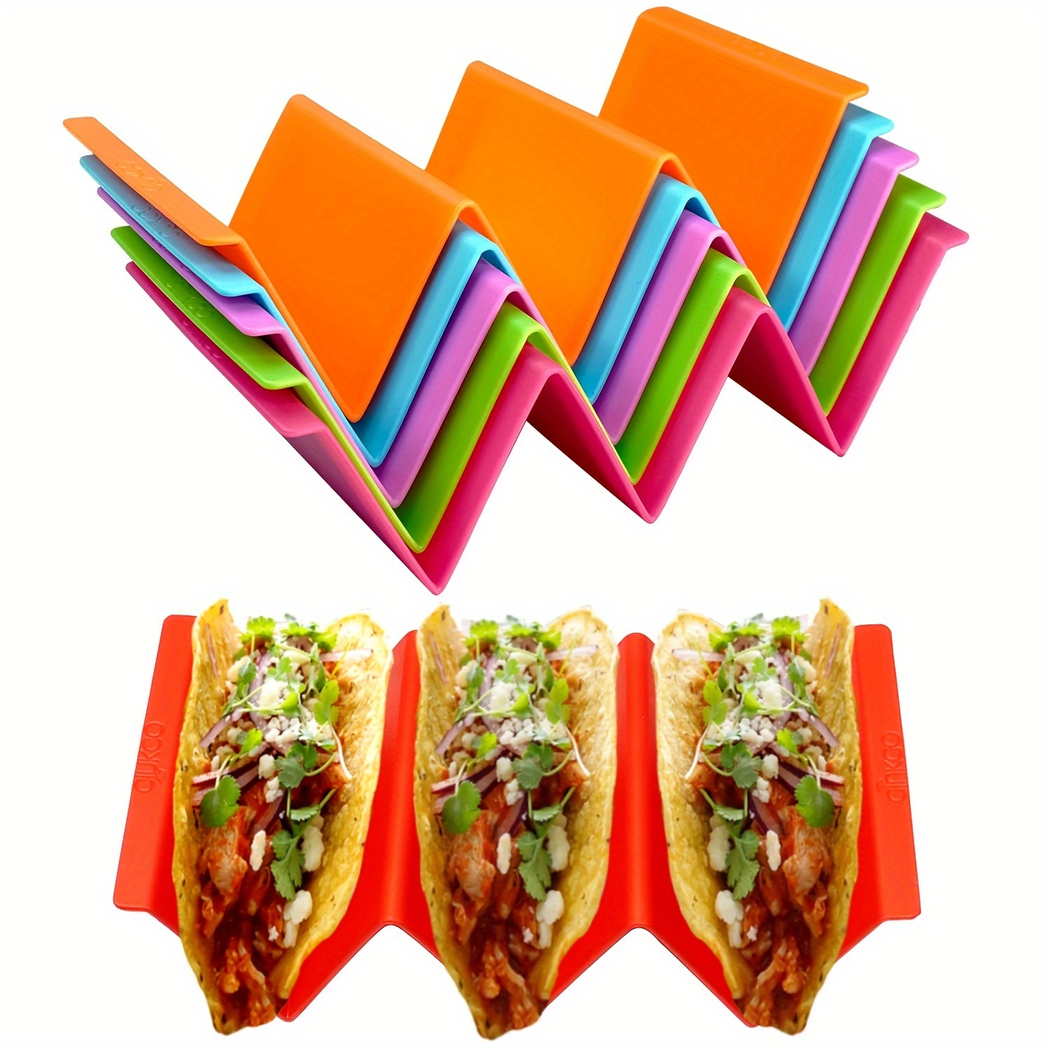 Colorful Taco Holder Premium Large Taco Tray Plates Pp Taco - Temu ...