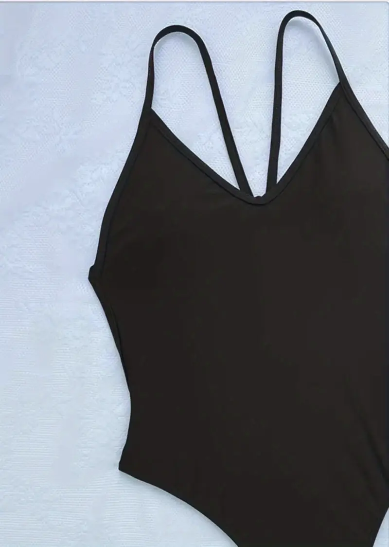 Ring Cross Strappy Swimsuit High Cut Plain - Temu Canada Ring Cross Strappy Swimsuit High Cut Plain - Temu Canada