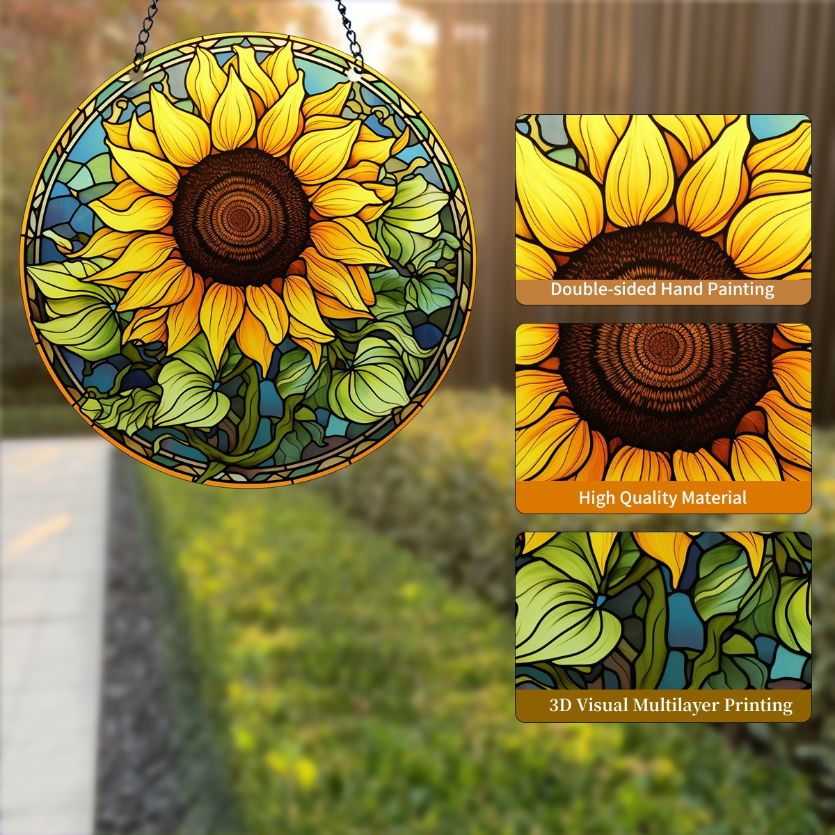 Sumshine Sunflower Window Hanging Sky Suncatcher Metal Chain - Temu