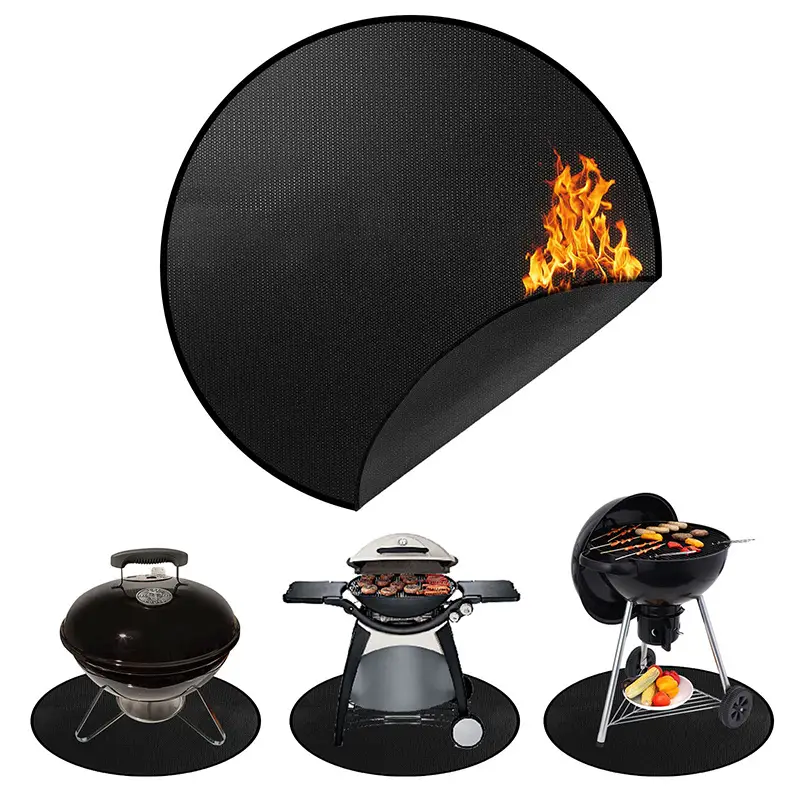1pc Round Fire Pit Mat Barbecue Mat Deck Terrace Protection Mat ... 1pc Round Fire Pit Mat Barbecue Mat Deck Terrace Protection Mat ...