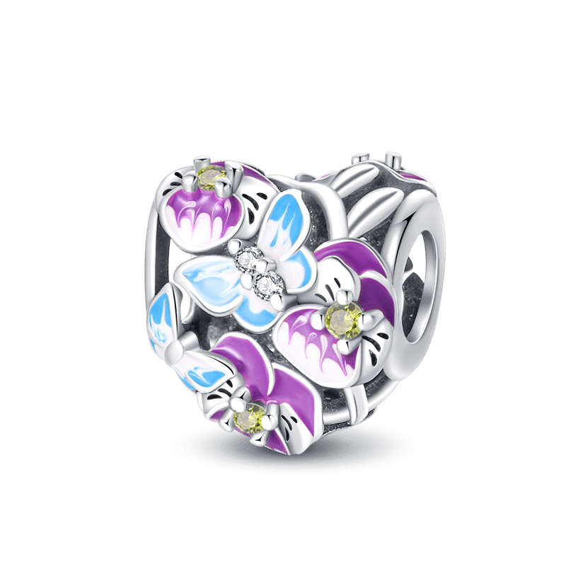 Colorful Your Life! Blue Pansy Flower Charms Summer Series Colorful ...