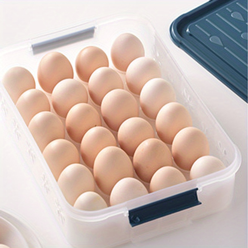 1pc 가정용 냉장고 계란 상자 주방 냉장 냉동 계란 분할 저장 상자 투명 커버 계란 보존 상자 계란 저장 Temu