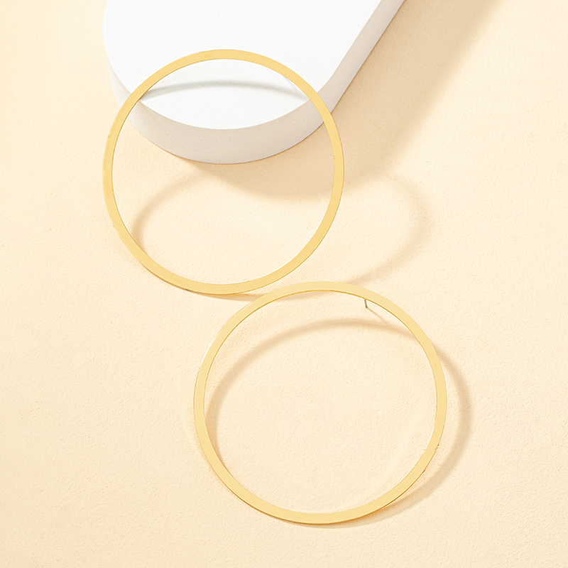 עיצוב עגול חלול מוגזם מתנדנד עגילי וינטג' בסגנון בוהמי 14K מצופה זהב ...