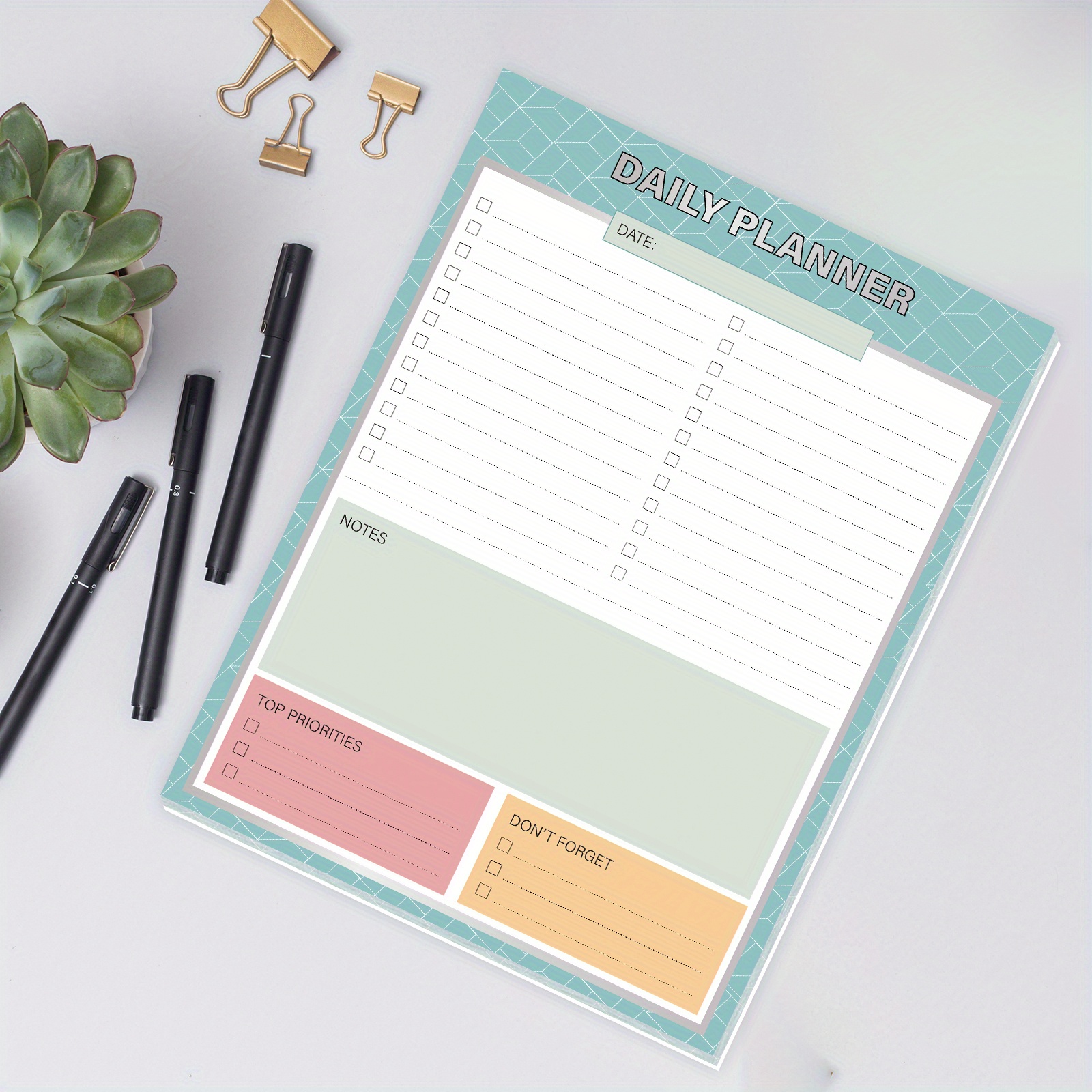 Daily Planner List Task Checklist Notepad Undated Goals - Temu