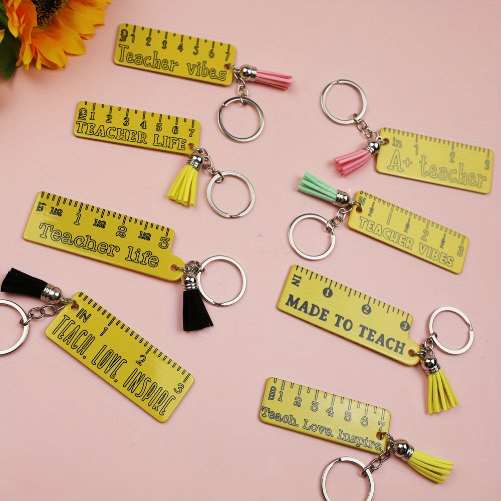 Acrylic Ruler Keychain Funny Key Chain Ring Purse Bag - Temu