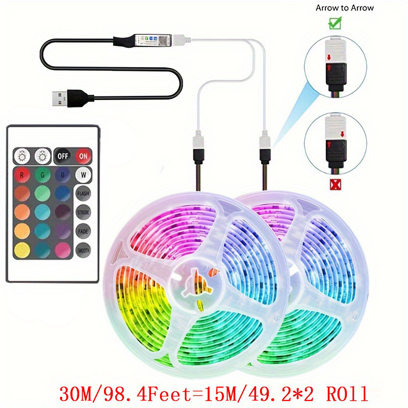 5v Led Light Strip Set 5050rgb Seven color 24 key Ir Bt - Temu United ...