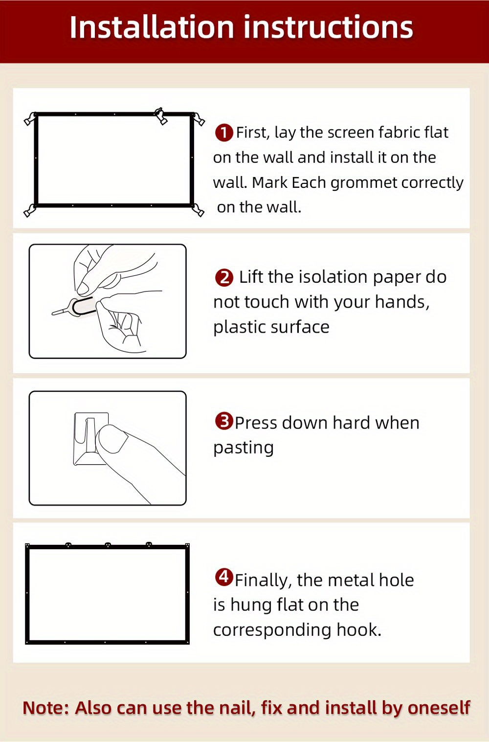 Foldable Portable Projector Screen 16:9 Anti Wrinkle Design - Temu New ...