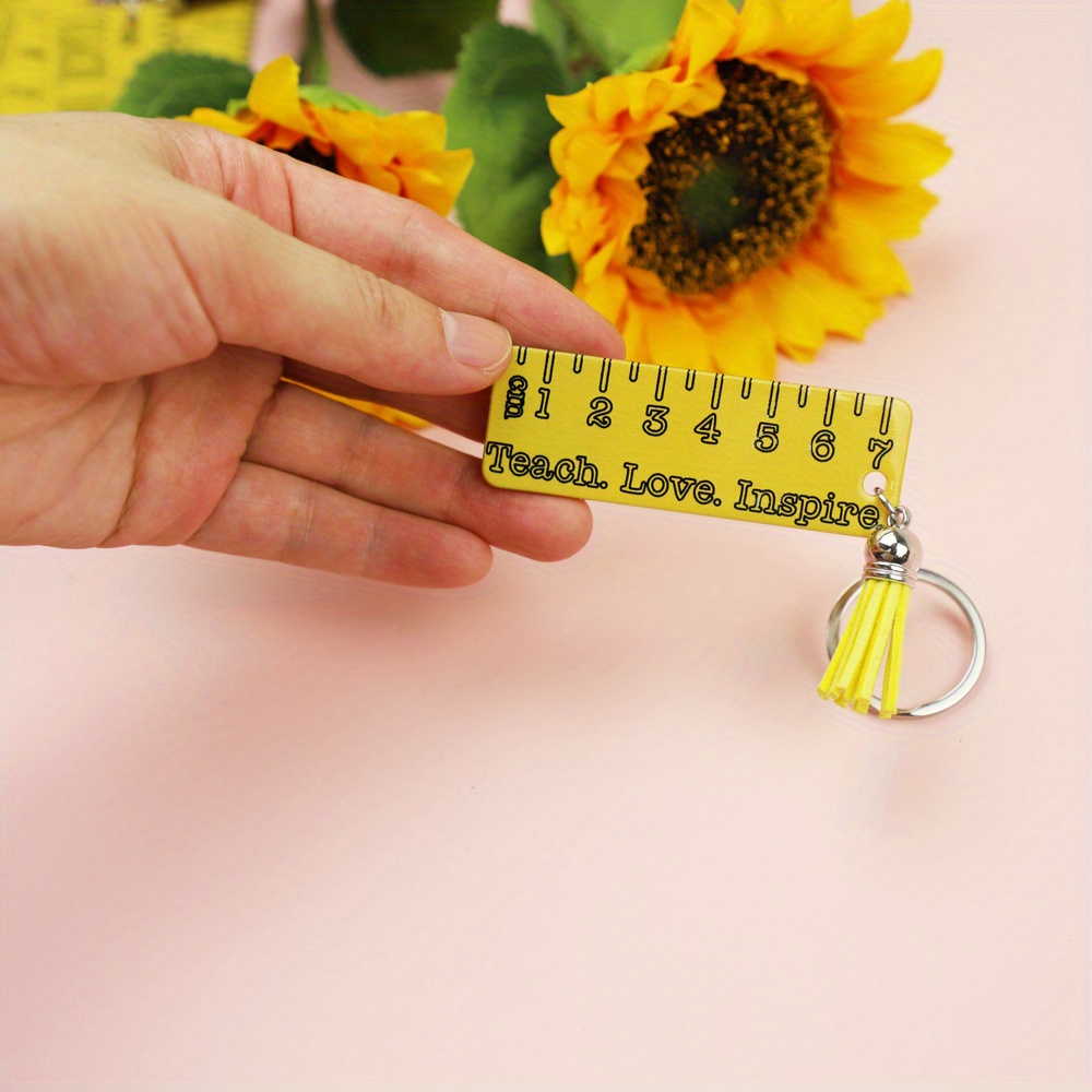 Acrylic Ruler Keychain Funny Key Chain Ring Purse Bag - Temu