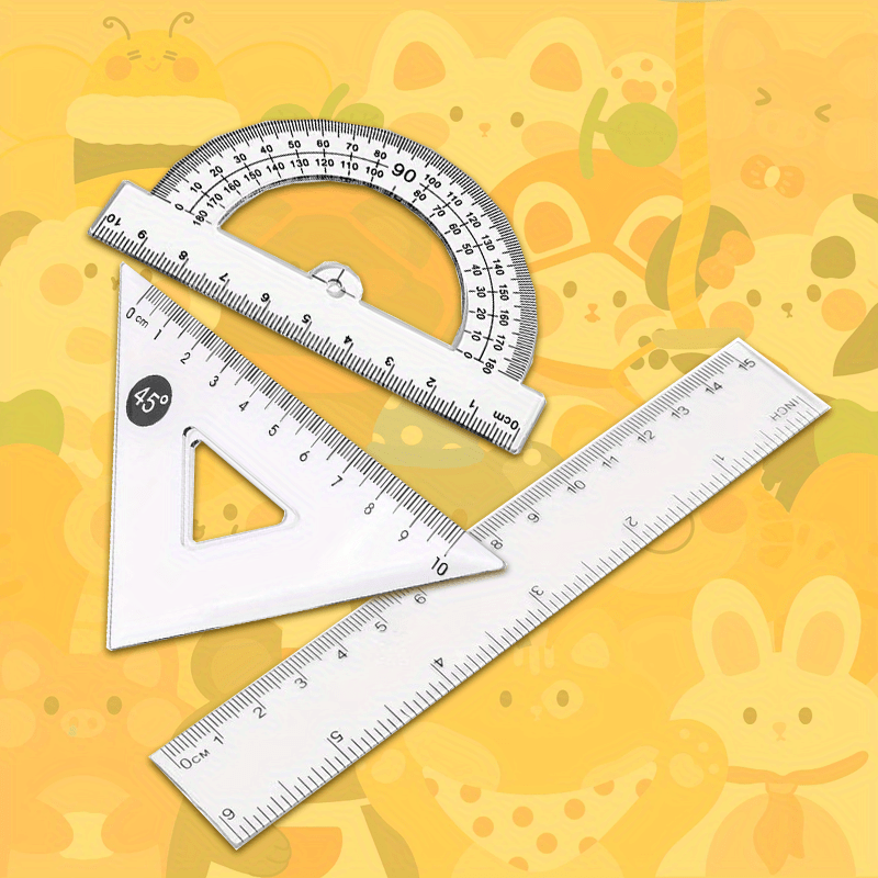 Mathematical Ruler Set Right Triangular Ruler Straightedge Temu