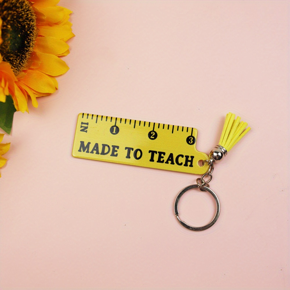 Acrylic Ruler Keychain Funny Key Chain Ring Purse Bag - Temu