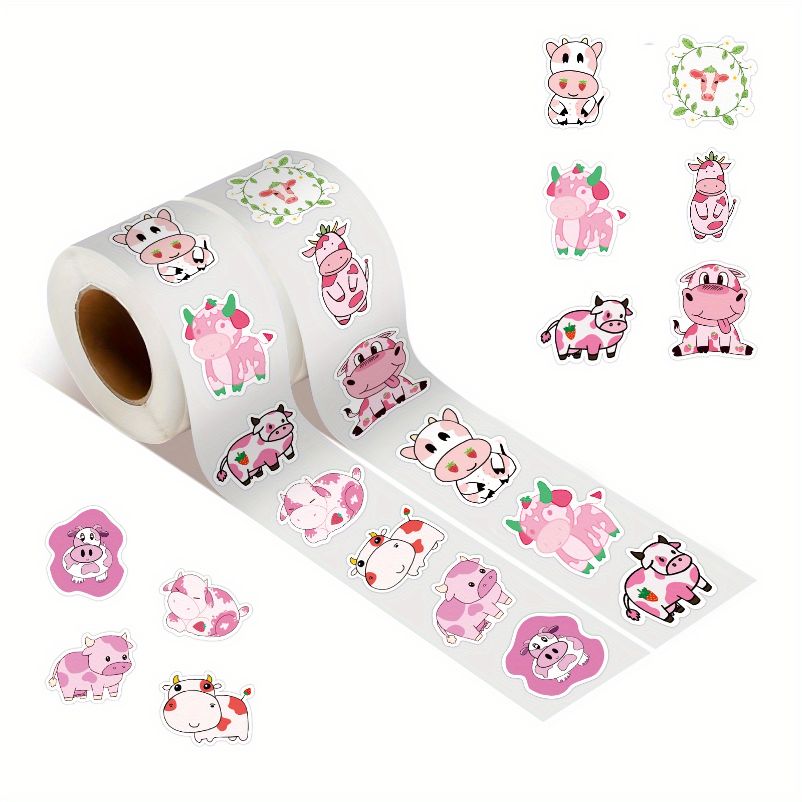 500 Pegatinas Vaca En Rollo ¡divertidas Calcomanías Dibujos - Temu Mexico