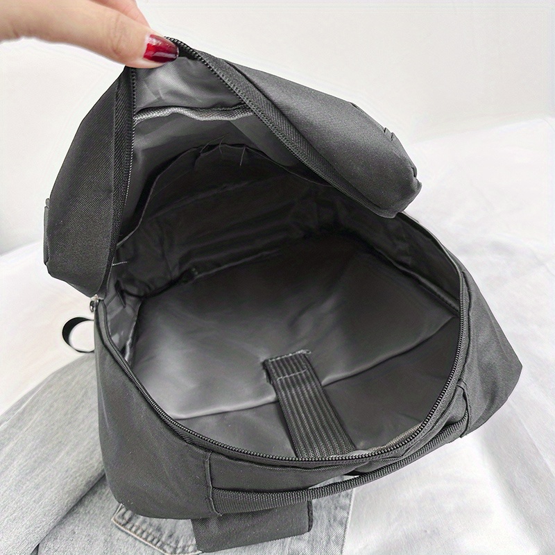 Simple Solid Color Backpack Bag Large - Temu Canada