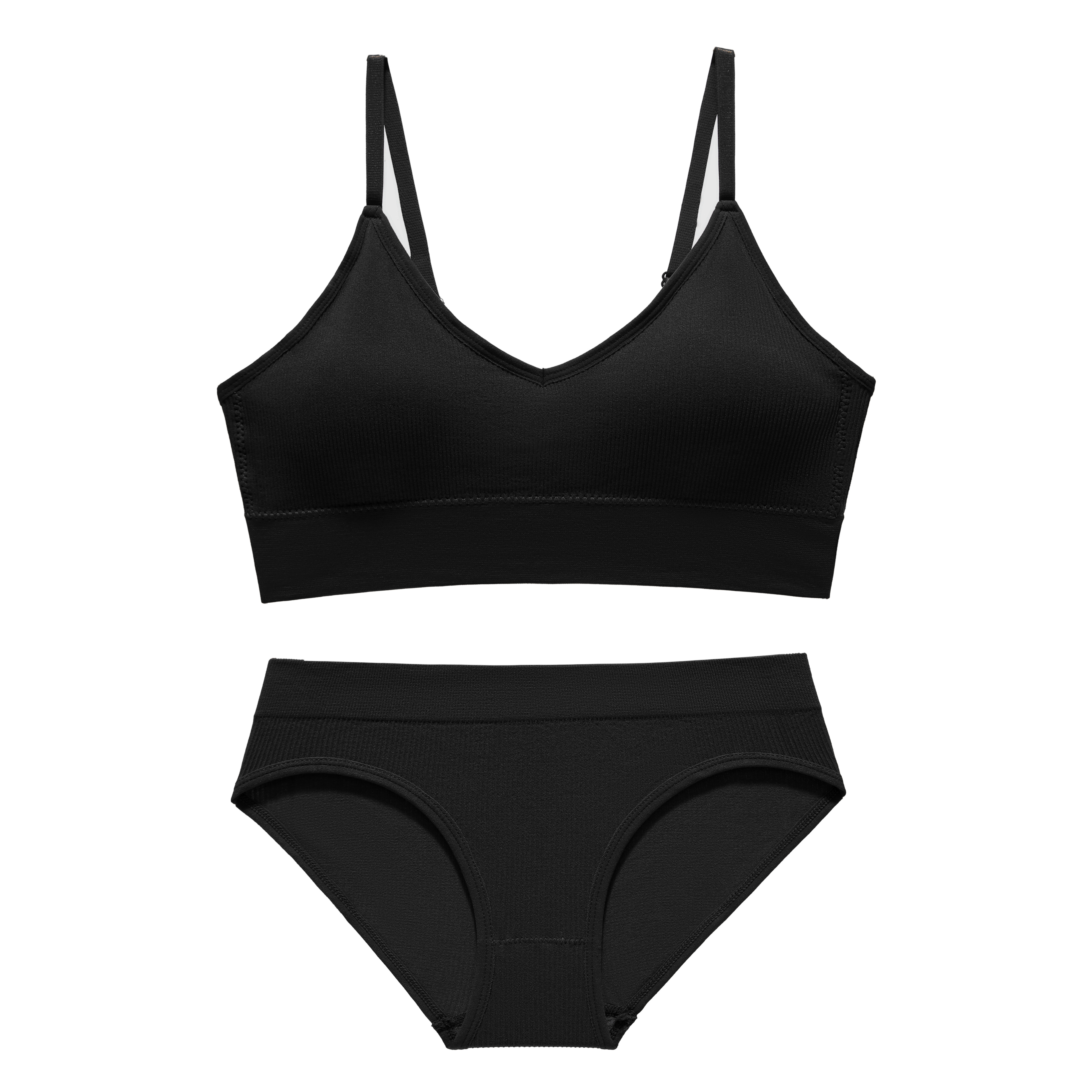 Simple Solid Bra Panties Seamless Push Bra Panties Temu New Zealand