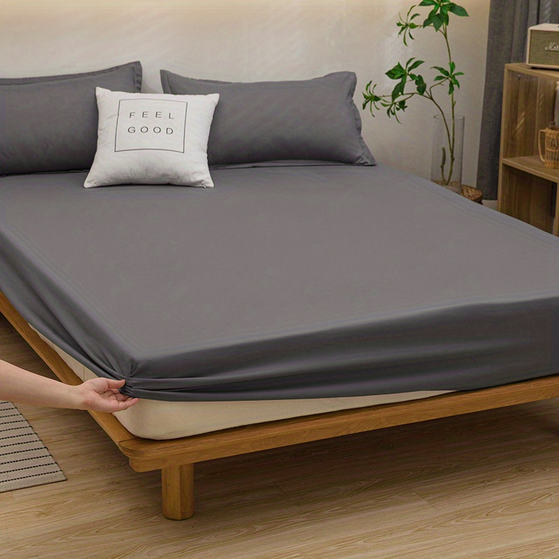 Solid Color Fitted Sheet (without Pillowcase) Soft - Temu United Kingdom