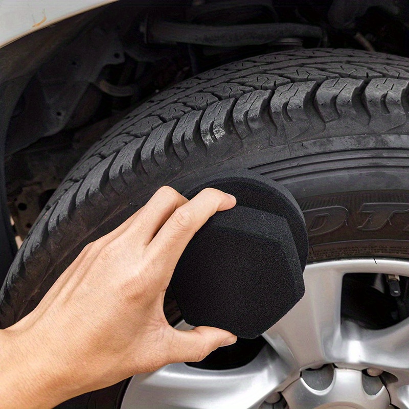 Car Waxing Sponge Wash Cleaning Brush Black Tire Cleaning - Temu New ...