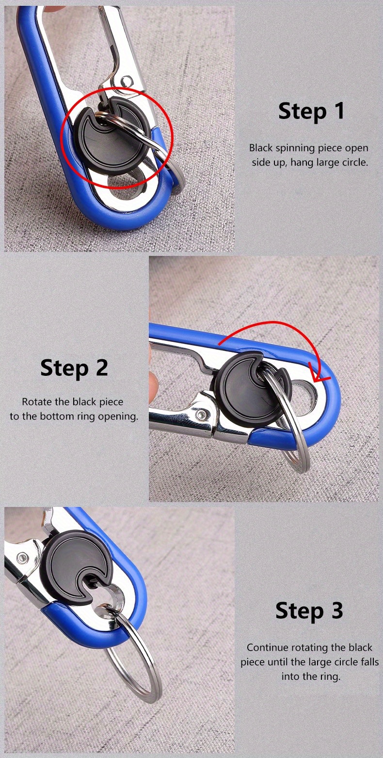 men's business keychain double ring key chain car key ring - Temu