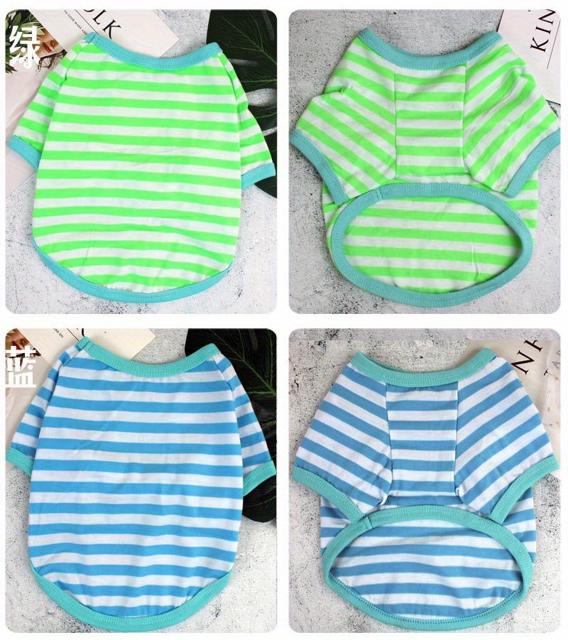 Cute Stripe Pet Breathable T shirt For Dog And Cat Summer - Temu ...