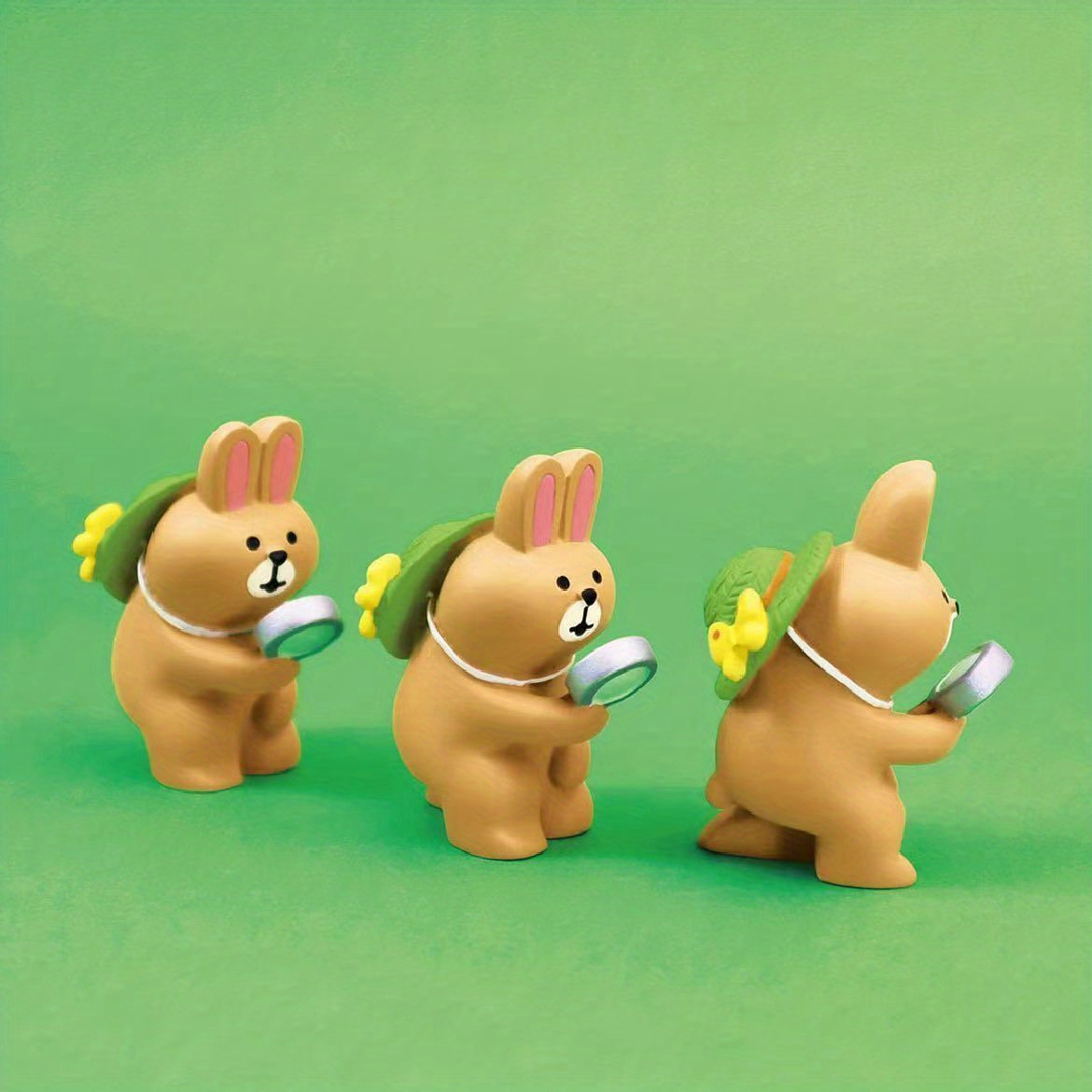 micro scene magnifying glass rabbit resin ornament home - Temu Australia