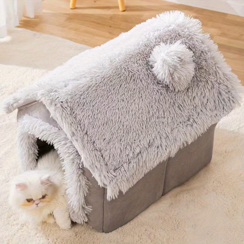 Large Capacity Foldable Cat House Removable Cushion - Temu Australia