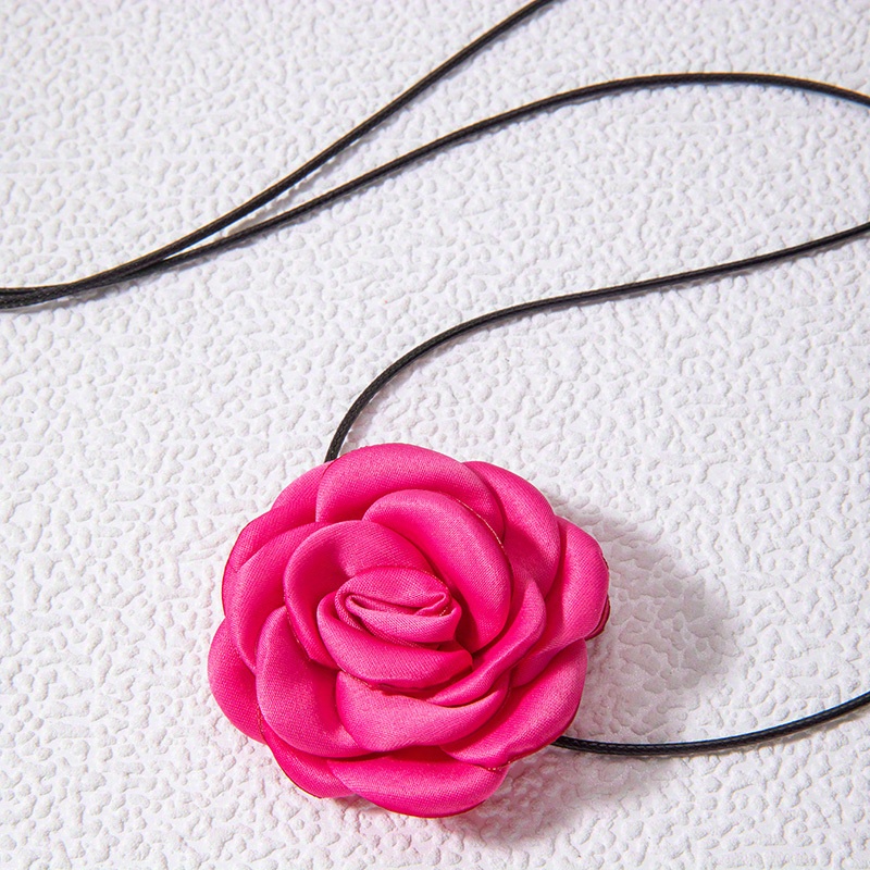 creative rose red color flower choker lace necklace - Temu New Zealand