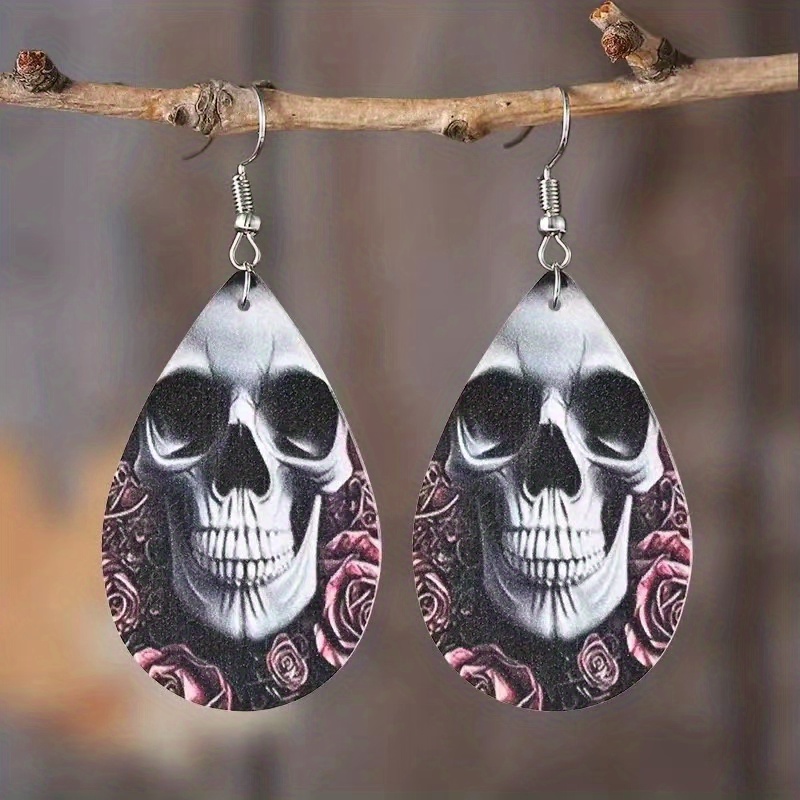 men' skull head double sided pu leather drop - Temu Australia