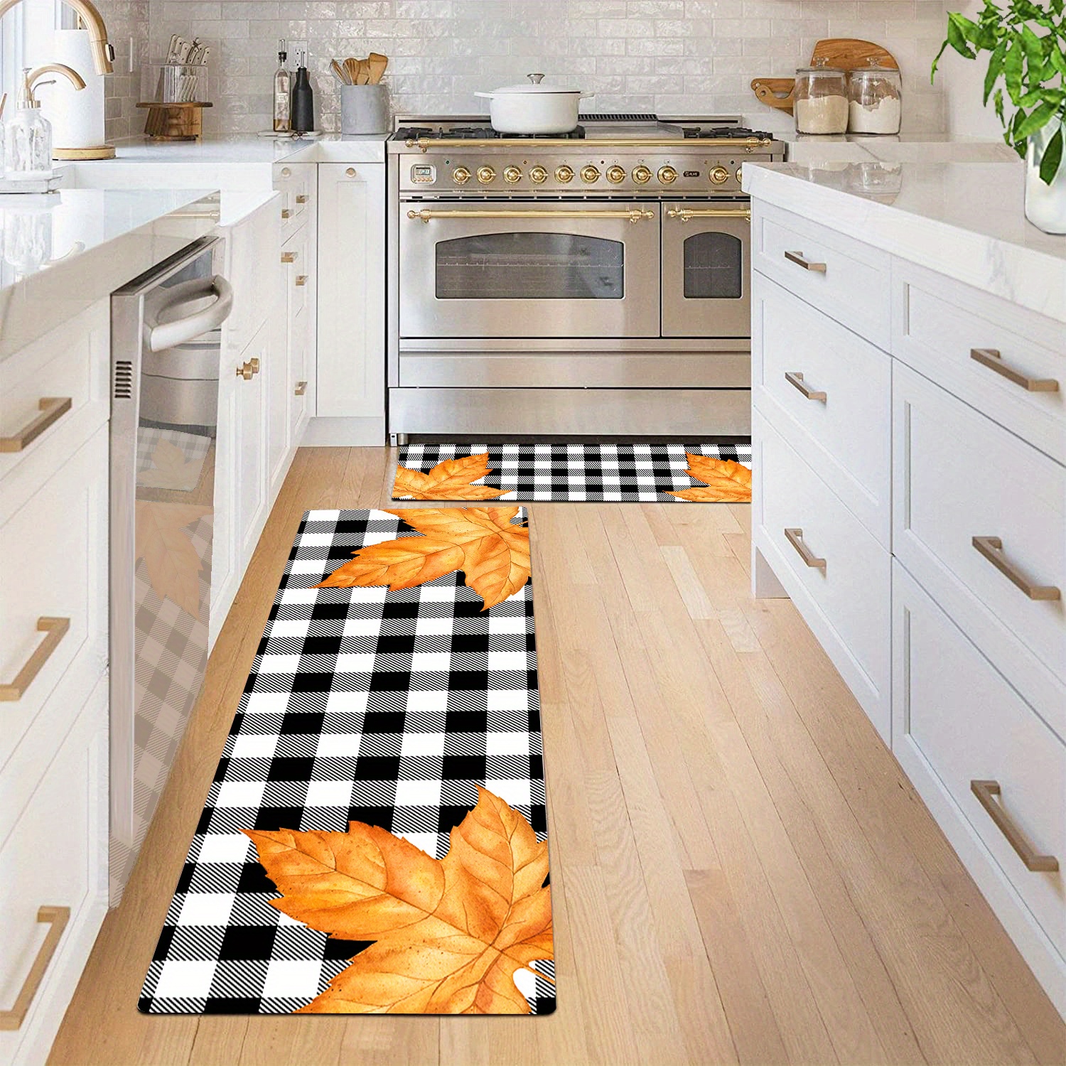 Autumn Pumpkin Kitchen Mat Thanksgiving Pumpkin Maple Leaf - Temu Australia