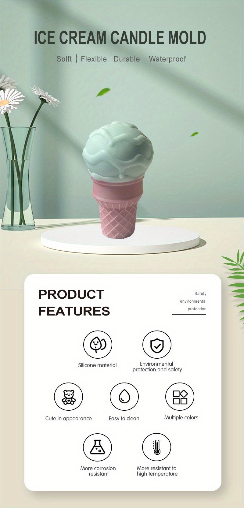 Cake Decoration Ice Cream Silicone Mold Diy Sweetcone - Temu Australia