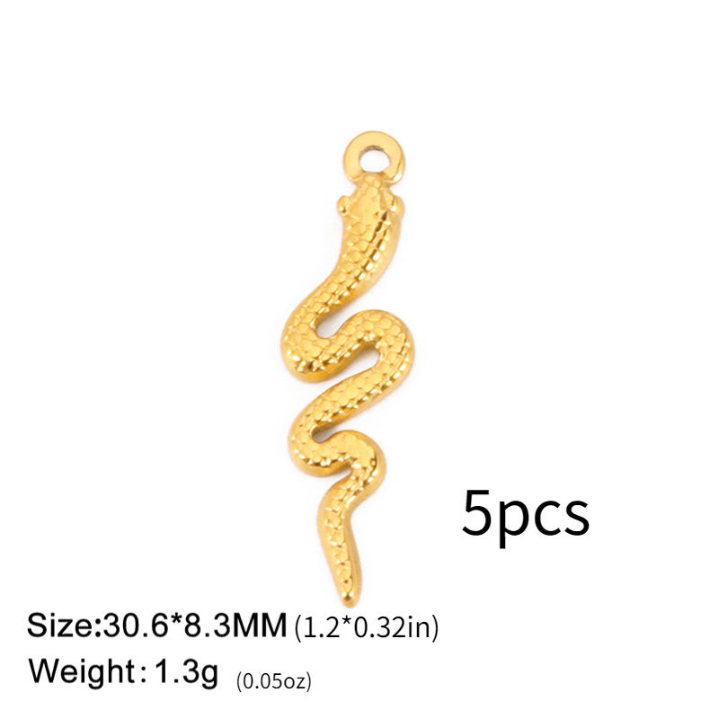 Snake Charms Stainless Steel Pendants For Bracelets, Necklaces ...