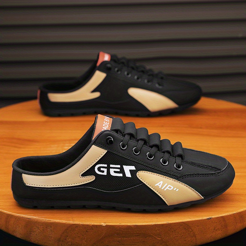 mens slip on mules half sneakers casual walking shoes outdoor backless ...