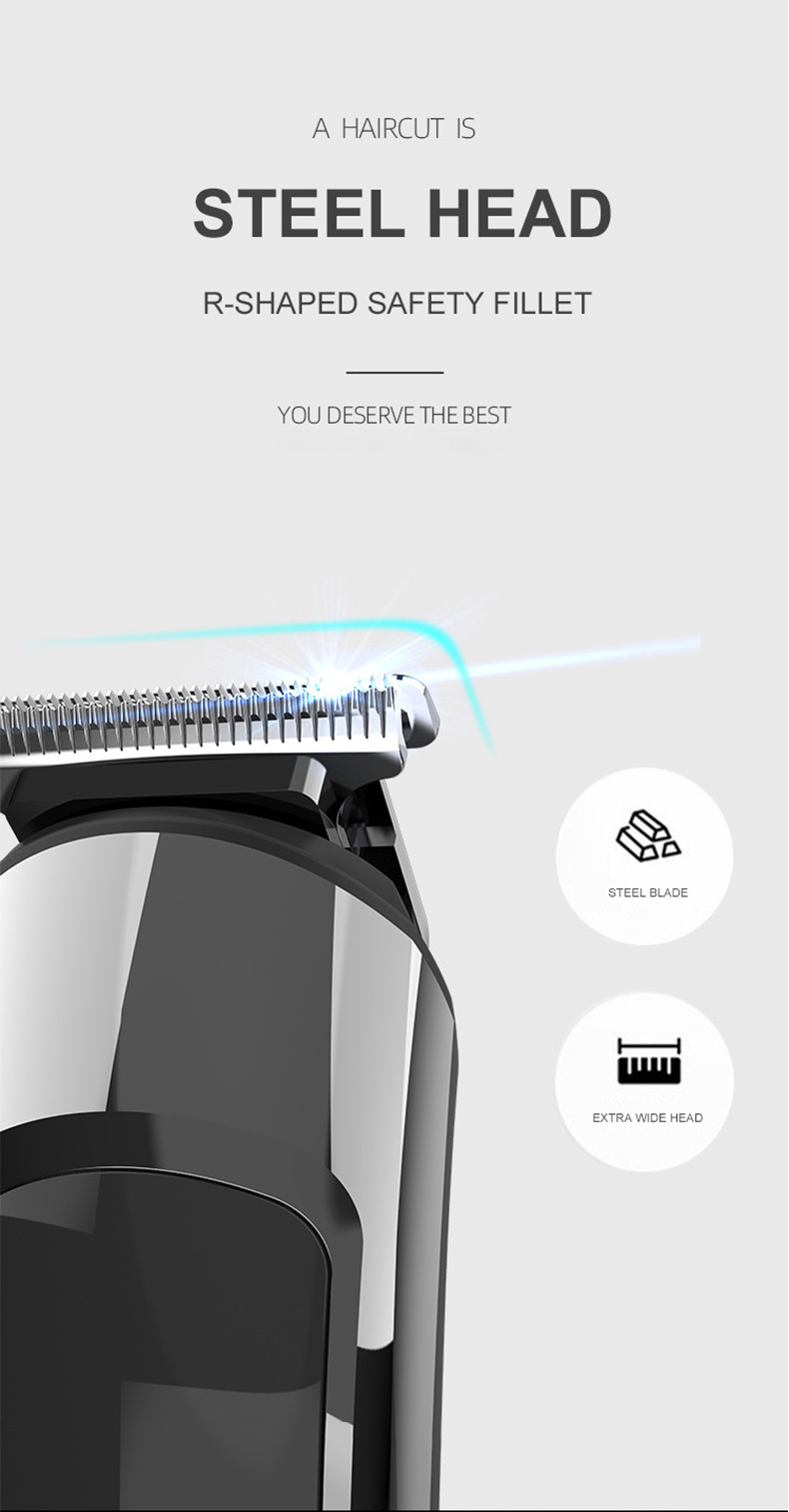 6 in 1 Electric Hair Clipper Rechargeable Beard Shaver Lcd - Temu