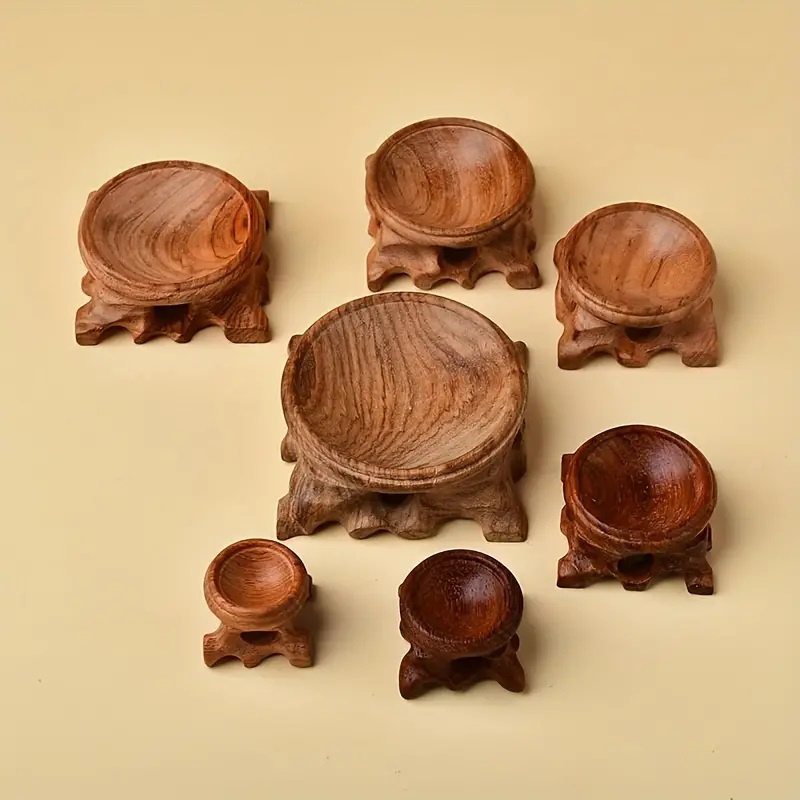 Wooden Crystal Ball Base Wooden Natural Crystal Ball - Temu