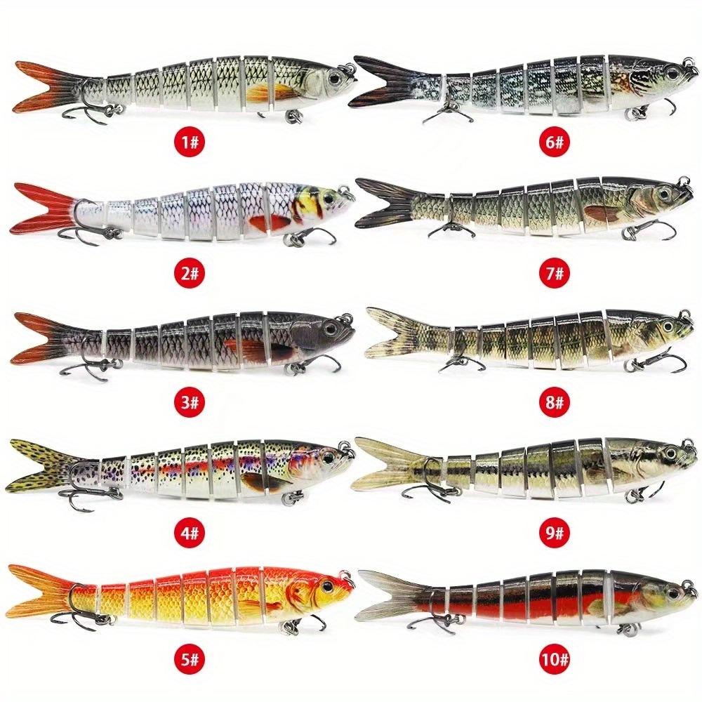 8 Sections Artificial Fishing Lure, Bionic Multi-section Wobbler Hard ...