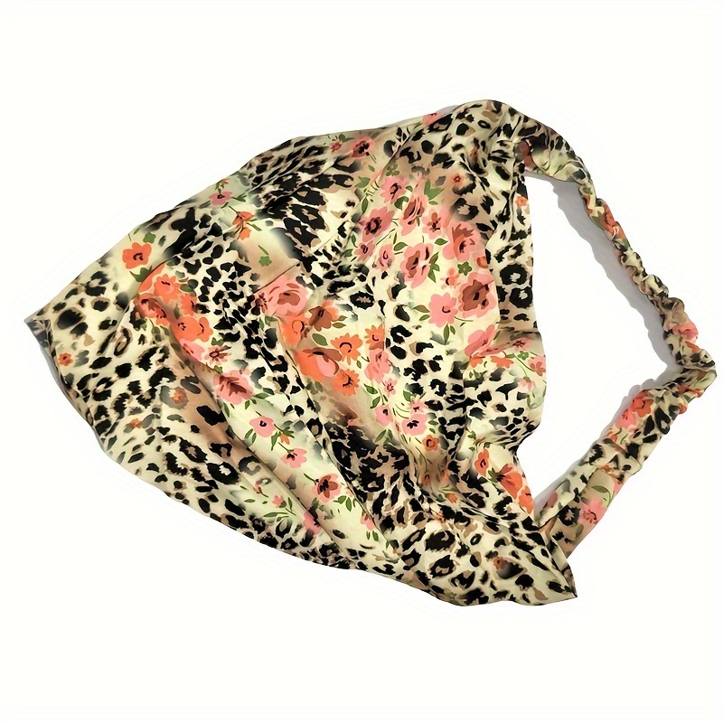 leopard print bandana head scarf women's boho scarf - Temu Australia