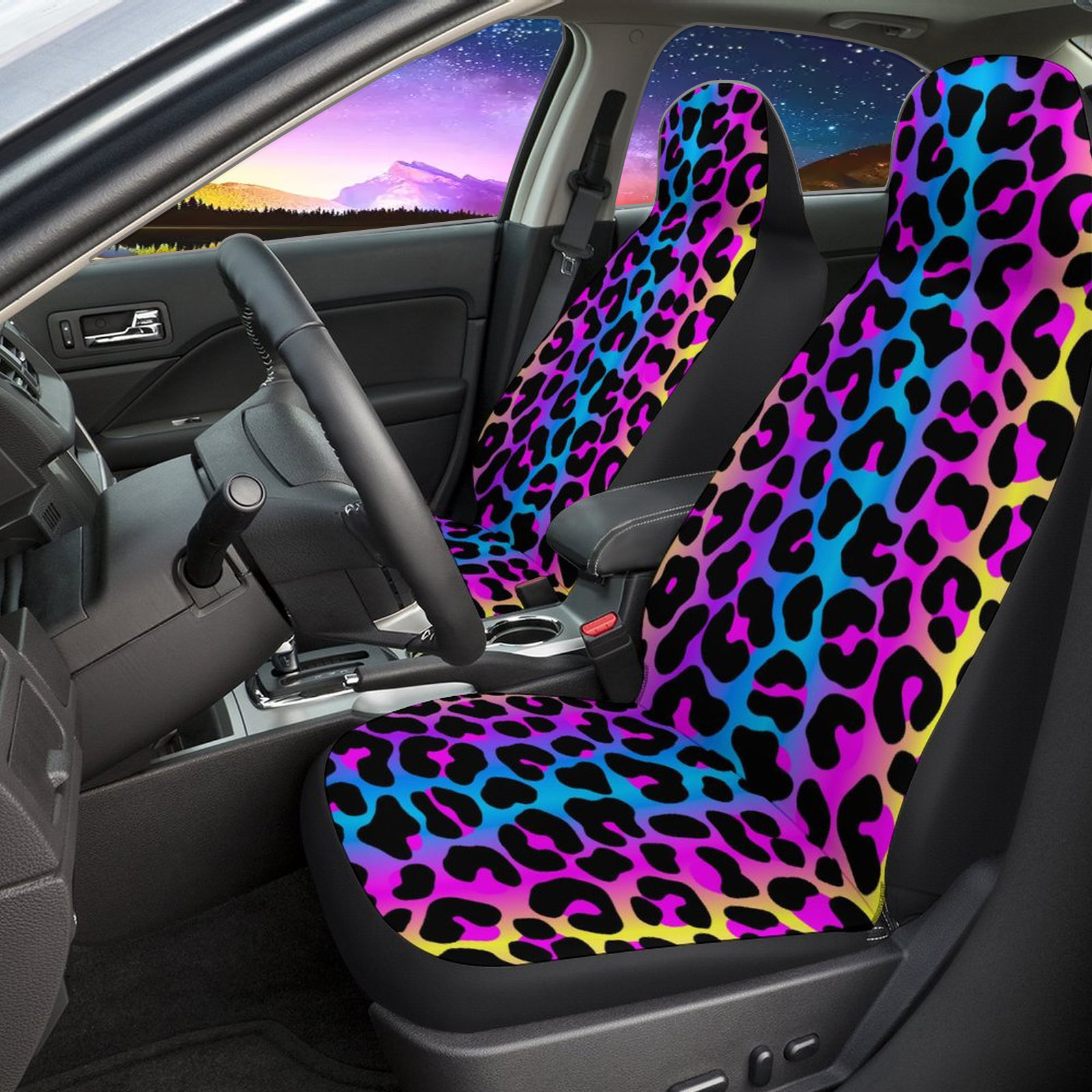 Sparkle In Style Colorful Leopard Print Universal Car Seat - Temu ...