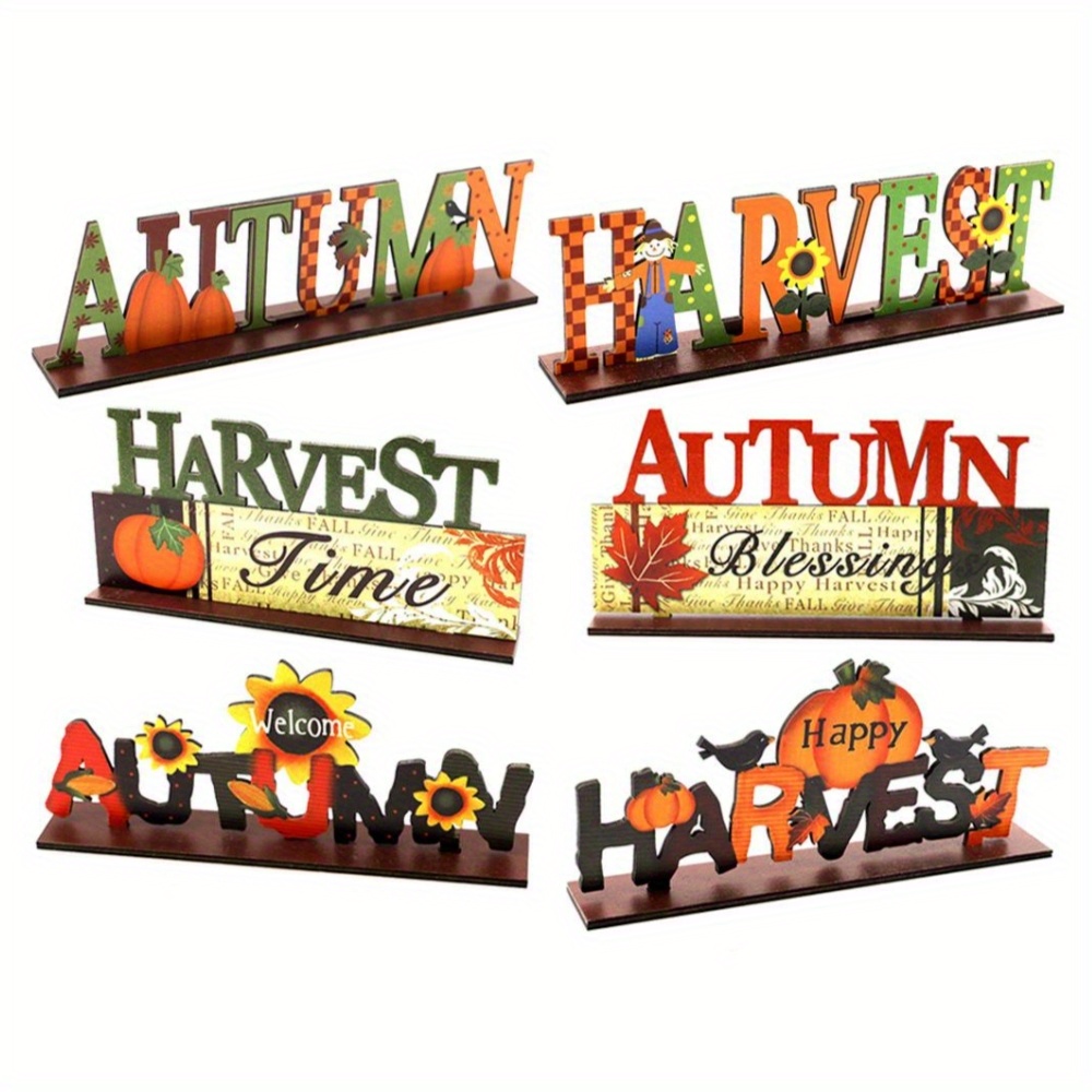 Fall Thanksgiving Wooden Sign Decor Village Styles Table - Temu United ...